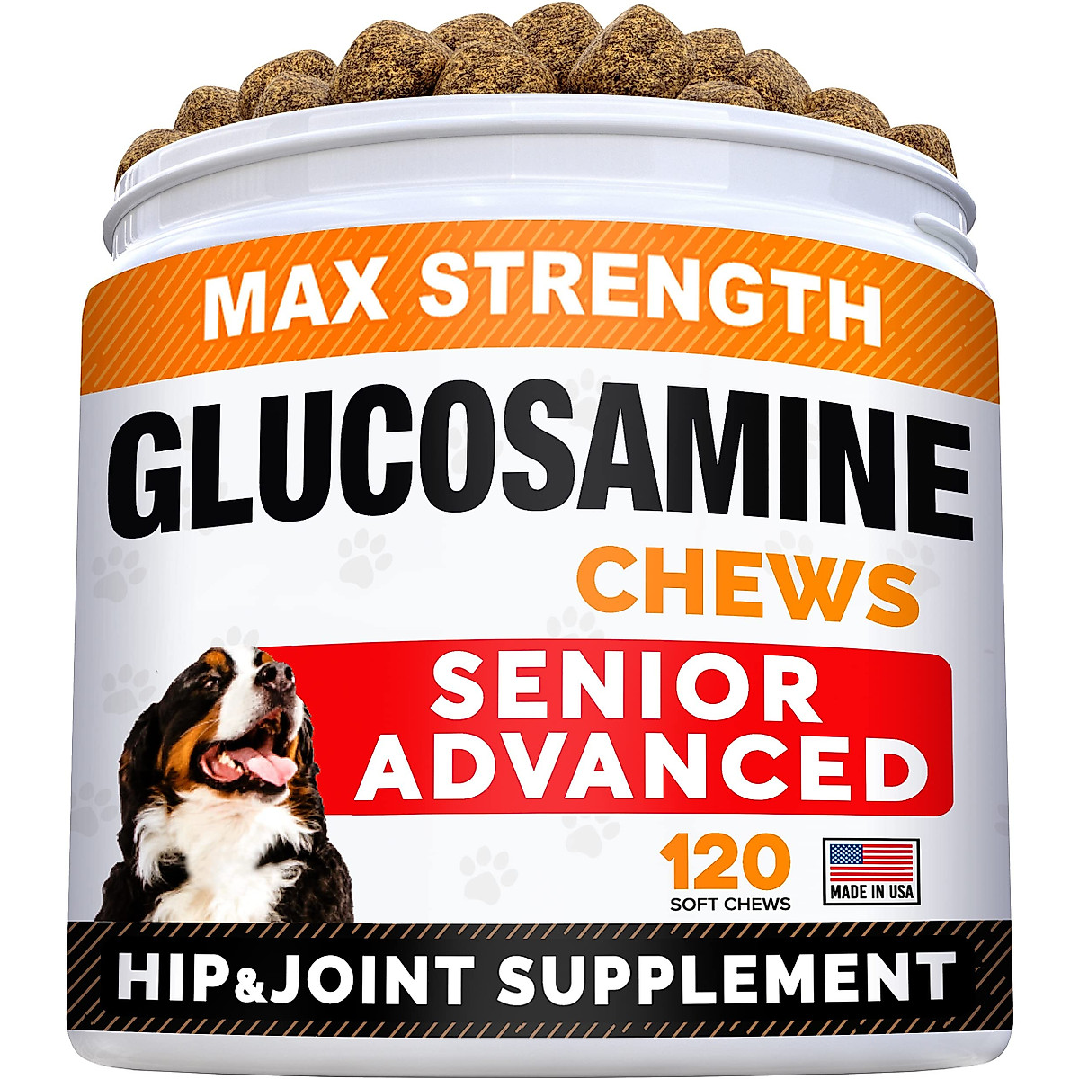 Senior Advanced Glucosamine Joint Supplement + No Poo Treats Bundle - Hip & Joint Pain Relief + Coprophagia Stool Eating Deterrent - Omega-3, Chondroitin, MSM + Probiotics & Digestive Enzymes - 240Ct