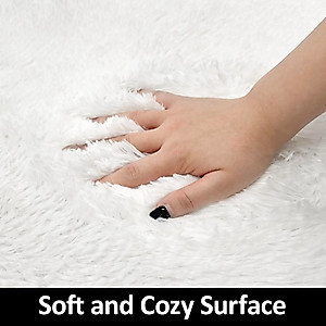 Small Fluffy Rugs for Bedroom 2x3 White Shaggy Area Rug Soft Plush Fuzzy Fur Throw Rug for Living Room Kids Nursery Baby Room Home Decor Aesthetic Carpets