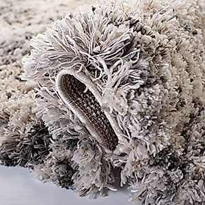 SAFAVIEH Iceland Shag Collection Area Rug - 9' x 12', Cream & Grey, Modern Design, Non-Shedding & Easy Care, 2.5-inch Thick Ideal for High Traffic Areas in Living Room, Bedroom (ISG514A)