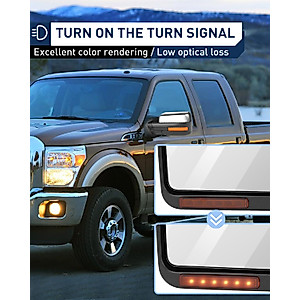 ECCPP Tow Mirrors Towing Mirrors Compatible with 2004-2014 for Ford for F150 1997-1999 for Ford for F-250 with Left Right Side Power Control Heat Turn Signal Puddle Light with Chrome Housing