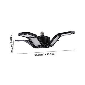 BUTIFULSIC 1pc Eight Leaf Garage Lights Industrial Light Foldable Ceiling Light Folding Garage Work Lights Light Bulbs LED Bulb Workshop Ceiling Light LED Light Bulb Factory Light Lamp Black