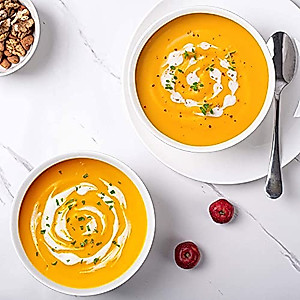 LEAZUL Ceramic Soup Bowls Cereal Bowl, 22 Ounce Bowls Set Chip Resistant Dishwasher & Microwave Safe Porcelain Bowls for Kitchen Terrazzo Marble Bowls for Cereal Soup Rice Pasta Salad Oatmeal Set of 4