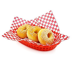 New Star Foodservice 44263 Red Check Food Basket Liners, 12 By 12-inch, Set of 36