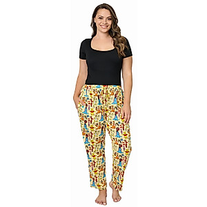 Disney Womens Lounge Pants Pajama Bottoms AOP Plus Size (Pooh & Friends, 5X)