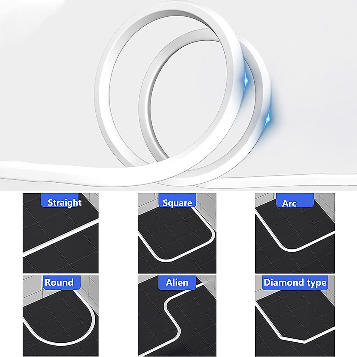 KFJZGZZ Shower Threshold Water Dam,Collapsible Bath Shower Barrier,Bathroom Water Stopper Flood Shower Barrier,Silicone Sink Water Splash Guard for Kitchen and Bathroom