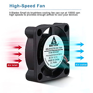 GDSTIME 2 Pack 25mm 5V Fan - Mini 25x25x7mm 2-Pin Brushless DC Cooling Fans for Aroma Diffuser Projector Incubator