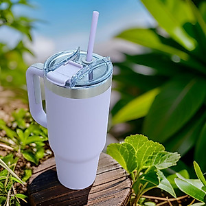 Hogg Big Swig 40 oz Tumbler with Handle and Straw - Clear Sky, Advanced Design Spill Proof Tumbler with Straw, Insulated Cups with Lids and Straws, 40oz Tumbler with Handle, Blue Tumbler