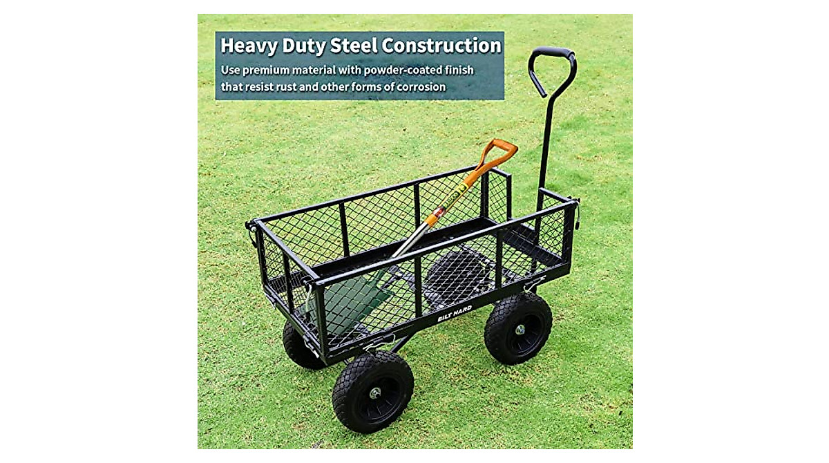 Heavy-Duty BILT HARD Garden Cart with Flat-Free Tires | 880 lbs Capacity