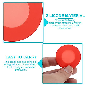 POPETPOP Stethoscope Head Covers, Portable Silicone Stethoscope Head Protector Cover Diaphragm Replacement Stethoscope Head Accessory (Red), 4.5X4.5CM (J0M40R4215COZO3)
