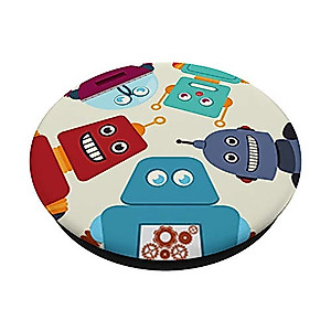 Happy smiling Robots PopSockets PopGrip: Swappable Grip for Phones & Tablets