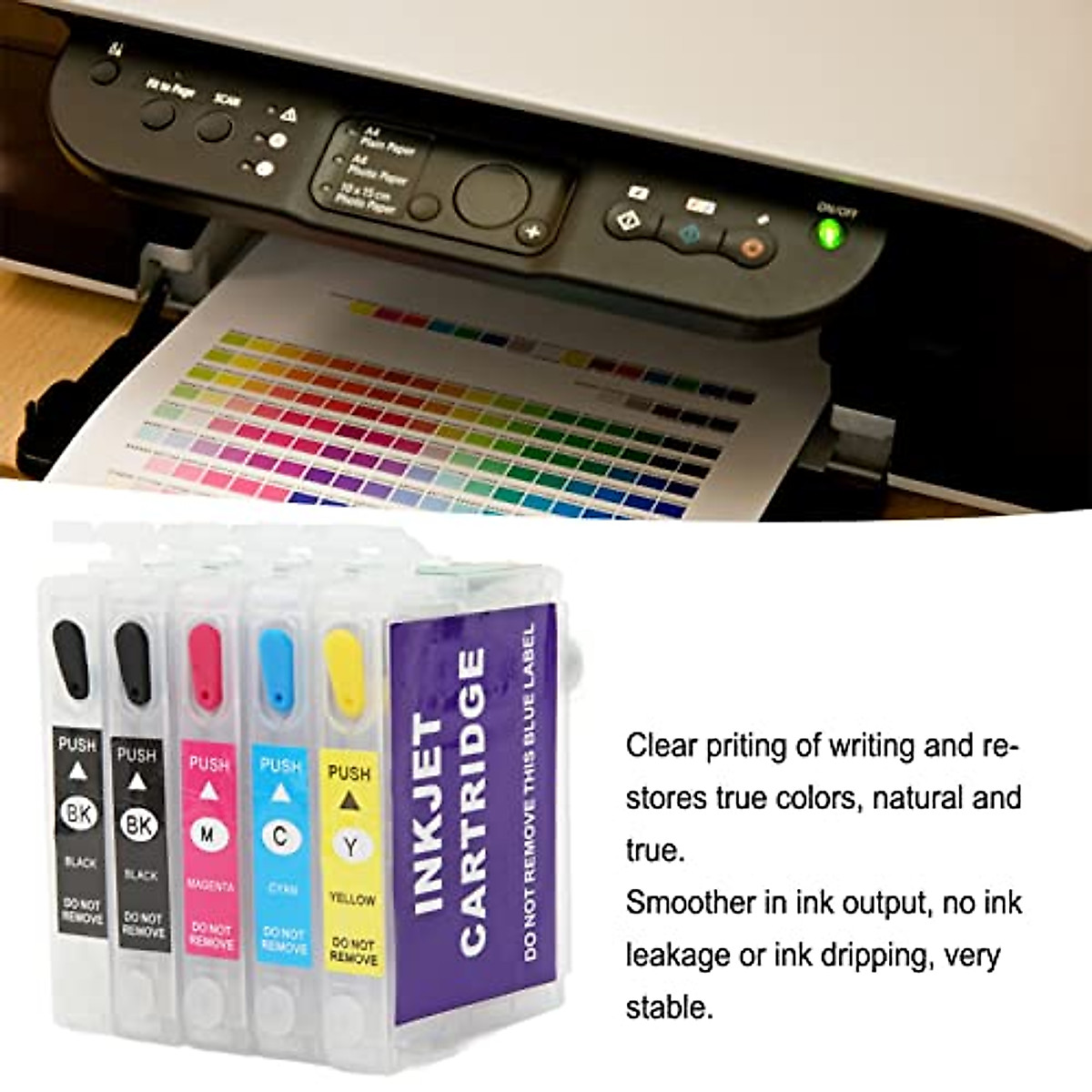 FTVOGUE 5PCS Ink Cartridge,Printing Accessory Desktop Photo Printers T1151 T1151 T1032 T1033 T1034 for Home