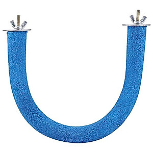 Parrot Pet Bird Rough-surfaced Wooden Perch Stand Rack Cage Toy for Beak Paw Grinding for Pet Parrot Macaw African Greys Budgies Accessories Stands(Blue)