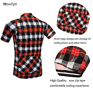 MOXILYN Men's Cycling Jersey Full Zip Riding Clothing Mountain Bike Tops Quick Dry - Bike Shirts