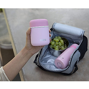MIRA 9oz Insulated Food Jar Thermo for Hot Food & Soup, Compact Stainless Steel Vacuum Lunch Container - Pink