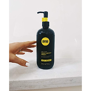 BYRD 3-in-1 Hair & Body Wash, Shampoo, Conditioner, Body Cleanser, Made with Sea Kelp, Green Tea, Aloe Vera, Salty Coconut Scent, Face, Body, and Bath Products for Men and Women, 16 Fl Oz, Pack of 2