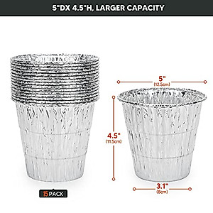 Stanbroil Grease Bucket Liners for Traeger Grill, 15 Pack Disposable Heavy Duty Foil Liners Fit for Traeger, Pit Boss, Camp Chef, Louisiana