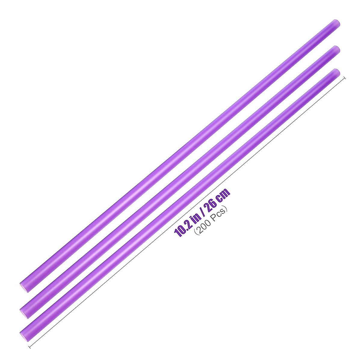 DOITOOL 200Pcs Plastic Straws Disposable Drinking Straw Friendly Straws Purple Straws for Party Wedding Events