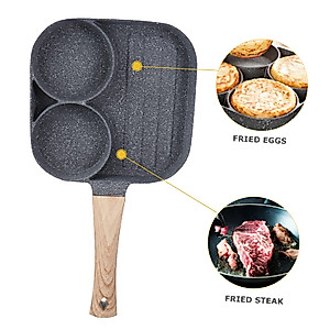 DOITOOL Poached Egg Pan Fried Egg Pan Pot Induction Cooker Aluminum Alloy Burger Pan Sandwich Making Pan Bacon Cooking Pan