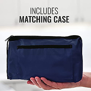 MABIS MatchMates Manual Blood Pressure Monitor Kit Aneroid Sphygmomanometer with Calibrated Nylon Cuff and Oversized Carrying Case, Adult, Navy