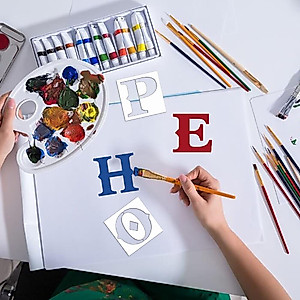 Letter Stencils for Painting On Wood 4 Inch,Alphabet Stencils Retro Letter Stencil Number Templates for Drawing On Wall,Sign,Porch, Paper, Fabric