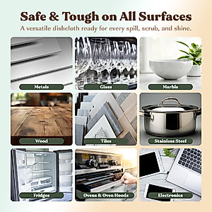 FEBU Swedish Dishcloths for Kitchen | 5 Pack Watercolor Reusable Paper Towels Washable | Swedish Dish Towels | Non-Scratch Cellulose Sponge Cloths | No Odor, Biodegradable Cleaning Cloths