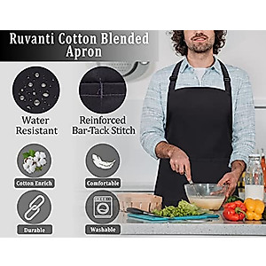 RUVANTI Cotton Blended Extra Large XXL Aprons for Women/Men with 2 Pockets for Cooking, Kitchen, Barber, Gardening, BBQ, Chef Apron