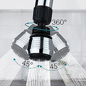 BRIGHT SHOWERS 360 Degree Rotatable Kitchen Faucet Spray Aerator, ABS Sink Sprayer Head, 1.5 GPM Hand Sprayer with 2 Modes, Water Saving Sink Nozzle Attachment