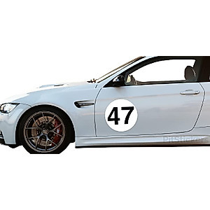 Race Car Roundel Number Plate Vinyl Decal - Permanent, Reusable and Magnet Available (18 inch, Magnet)