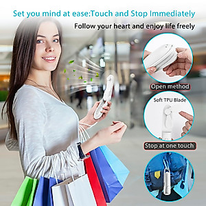 Digibond Portable Handheld Fan, Personal Fan, 6 IN 1 3000mAh Rechargeable Battery Operated Personal Fan Bullet Shape Mini Fan with Flashlight/Power Bank/Hook 3 Speed (White)
