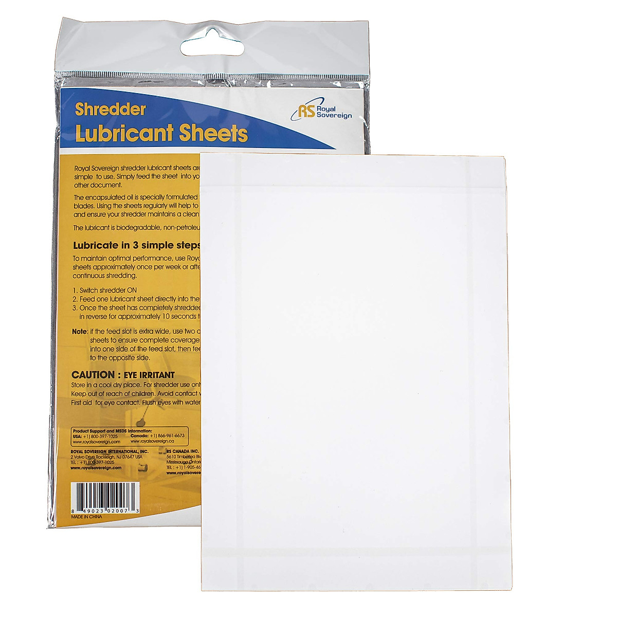 Royal Sovereign Shredder Lubricant Sheets, 10-Pack (RS-SLS)