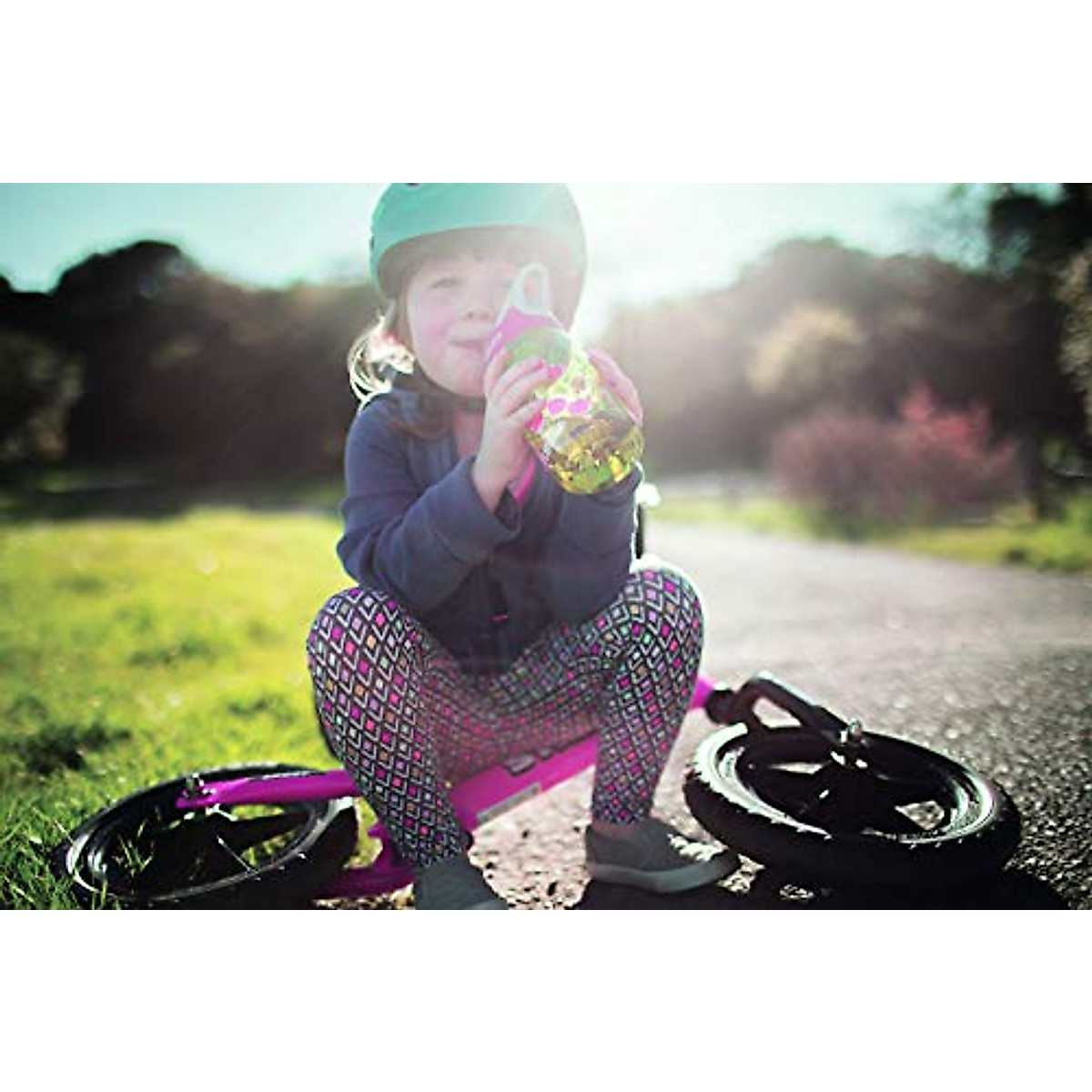 CamelBak Eddy+ Kids 12 oz Bottle, Insulated Stainless Steel with Straw Cap - Leak Proof When Closed,Biking Dogs & CamelBak eddy Kids Bite Valves, 4-Pack