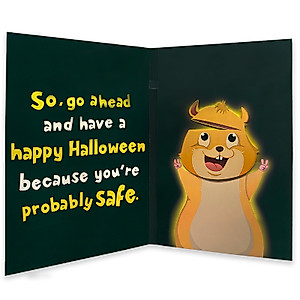 DTESL Happy Halloween Card Funny, Sound and Shaking Head Motion Cartoon Humor with Envelope - you're Probably Safe