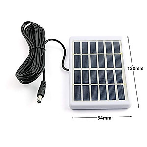 Longdex 2pcs 1.2W 6V Polycrystalline Silicon DIY Battery Power Charge Module 8413010mm Mini Solar Cell with 3 Meters Wire DC Plug White Plastic Frame