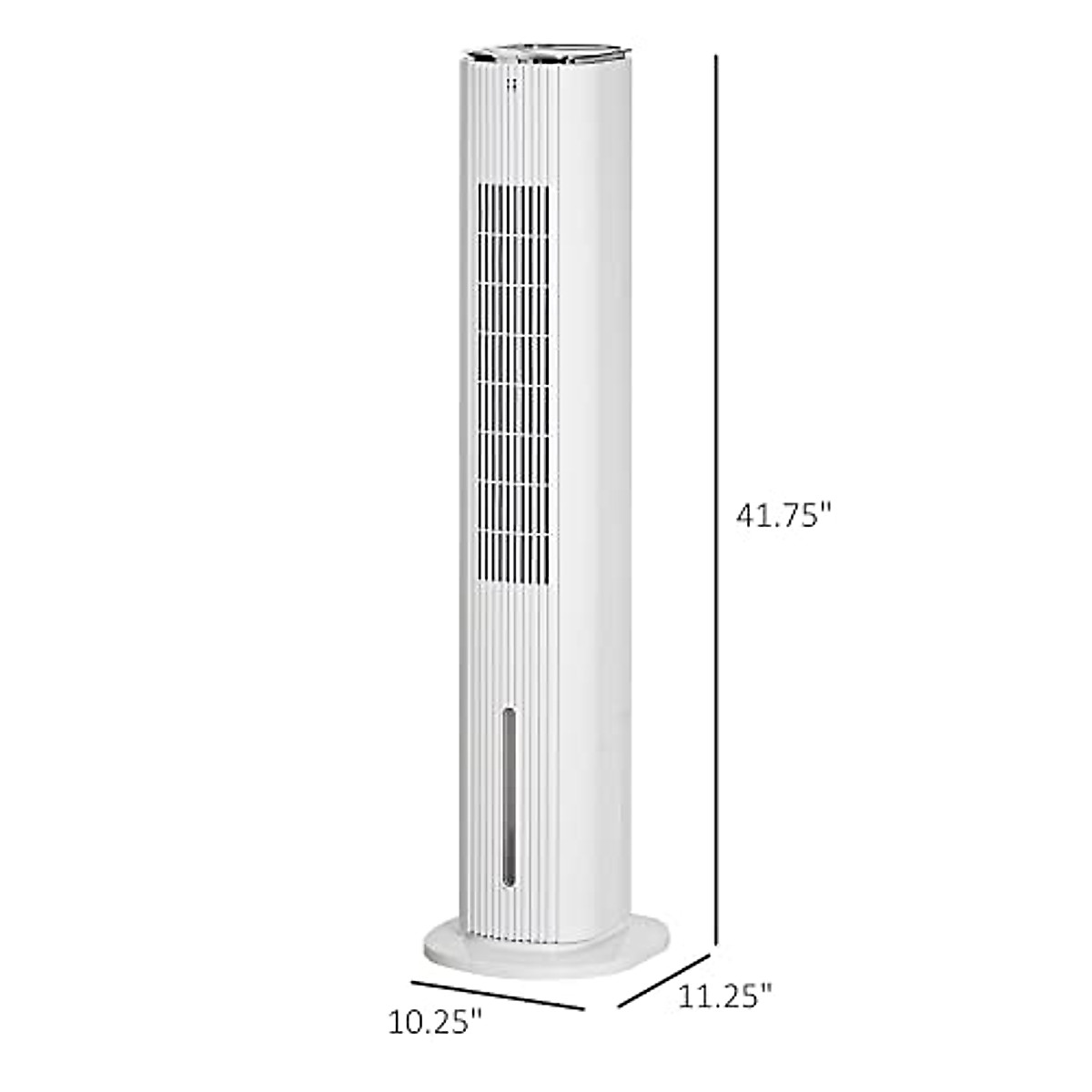 HOMCOM 42" 2-In-1 Evaporative Air Cooler, Portable Cooling Fan for Home Office with 3 Modes, 3 Speeds, Remote Control, Timer, LED Display, 1.3 Gal Water Tank, White