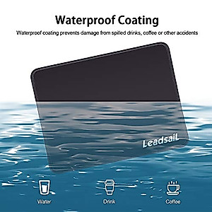 LeadsaiL Mouse Pad with Stitched Edge, Water-Resistant, Premium-Textured Mouse Mat, Non-Slip Rubber Base Mousepad for Laptop, Computer & PC, 10.6×8.3×0.1 inches (Black)