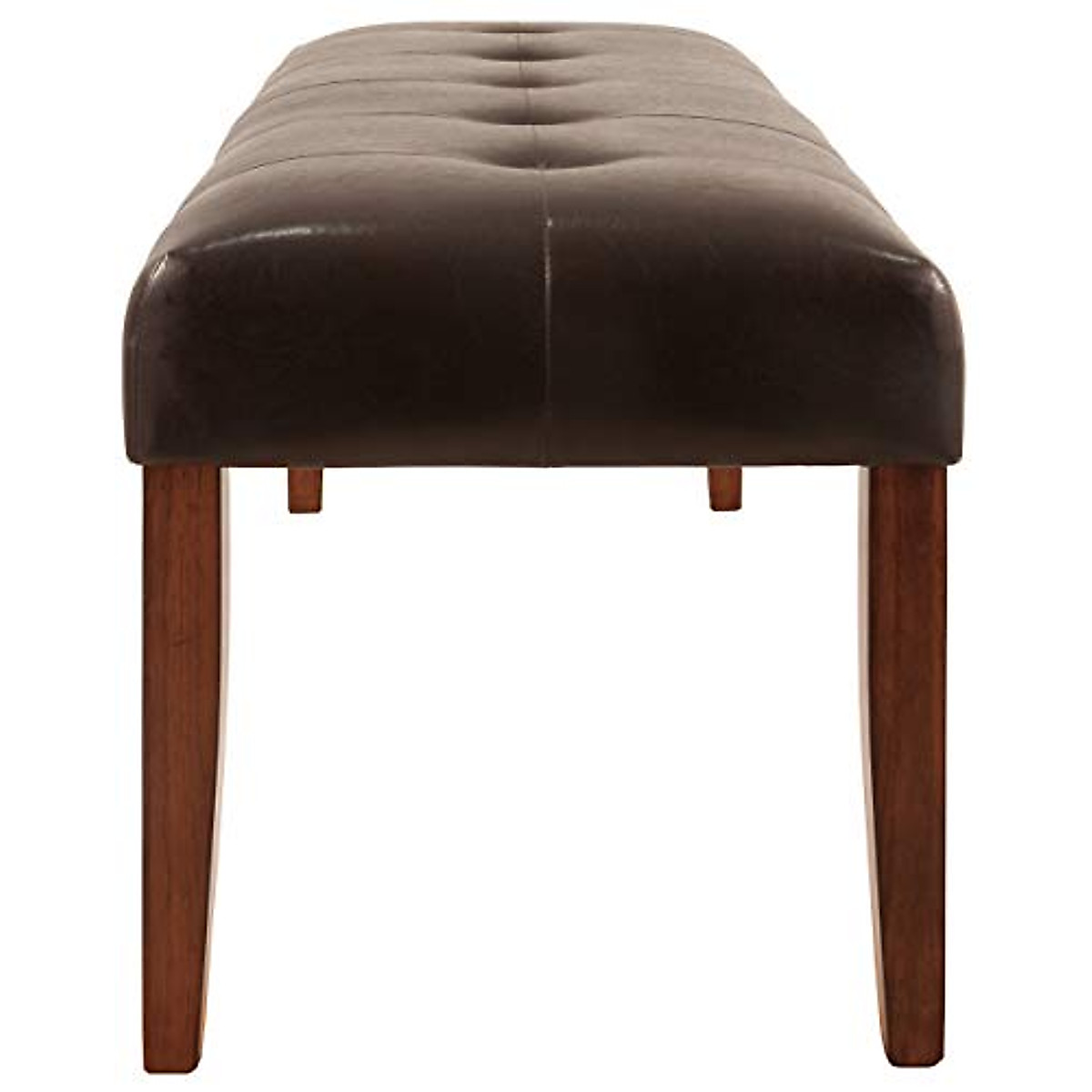 Signature Desig by Ashley Lacey Tufted Upholstered Dining Room Bench, Medium Brown