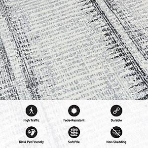 Rugshop Contemporary Bohemian Soft Area Rug 5' x 7' Gray