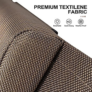 Crestlive Products Adjustable Chaise Lounge Aluminum Lounge Chair Five-Position Outdoor Recliner with Padded Headrest & Curved Armrest All Weather for Patio, Beach, Yard, Pool (2PCS Brown)