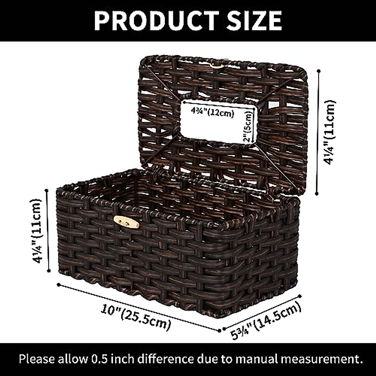 GRANNY SAYS Tissue Box Cover Rectangular, Tissue Box Holder, Waterproof Tissue Holders for Bathroom, Tissue Cover Box with Bottom, Decorative Facial Tissues Cube Box, Brown