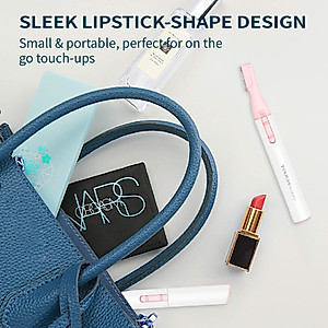 TOUCHBeauty Electric Eyebrow Trimmer for Women Portable Eyebrow Hair Remover Metal Cover, Battery Powered Ladies Hair Shaver Pink