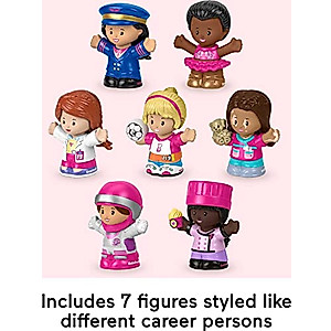 Fisher-Price Little People Barbie Toddler Toys, You Can Be Anything Figure Pack, 7 Characters for Pretend Play Ages 18+ Months