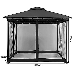 Menolana Outside Canopy Outdoors Gazebo Netting Large Rectangular 12" Easily Set up Patio Hardtop Gazebo Patio Backyard Sun Shades Shelter Screen Tents, Black 10x10FT