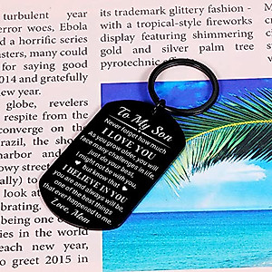 Valentines Gift for Son from Mom Teen Boys Gifts for 16th 18th Birthday Christmas Stocking Stuffers Graduation Gifts for Him Inspirational Keychain for Men