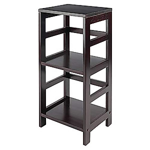 Winsome Leo Model Name Shelving, Tall, Espresso & Wood Claire Accent Table, Black