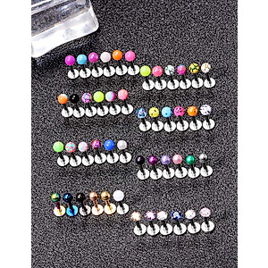 Vsnnsns 16G Cartilage Earrings Tragus Earrings Studs for Women Stainless Steel Cubic Zirconia Stud Earrings Forward Helix Hoop Earrings Piercing Jewelry for Women 6mm