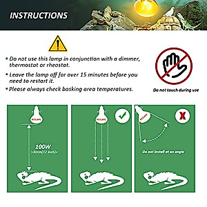 MIXJOY 100W Reptile Heat Lamp Bulb Full Spectrum UVA UVB Sun Light for Reptile and Amphibian Use