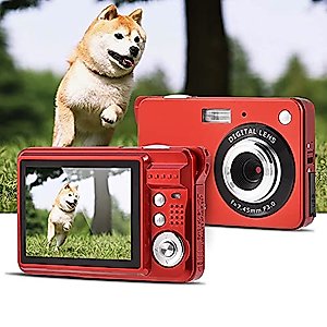 Shanrya Digital Camera, 8X Zoom High Definition 2.7in LCD Stable Performance Camera 720P Resolution for Party for Travel for Home(red)