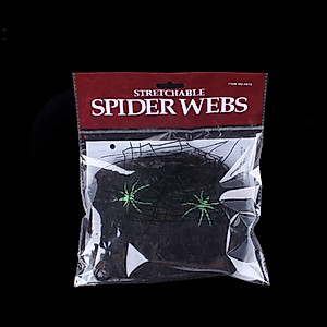 Halloween Spider Web Fake Stretch Cobweb for Halloween Party Decoration Props ZWSJ01 (Black)