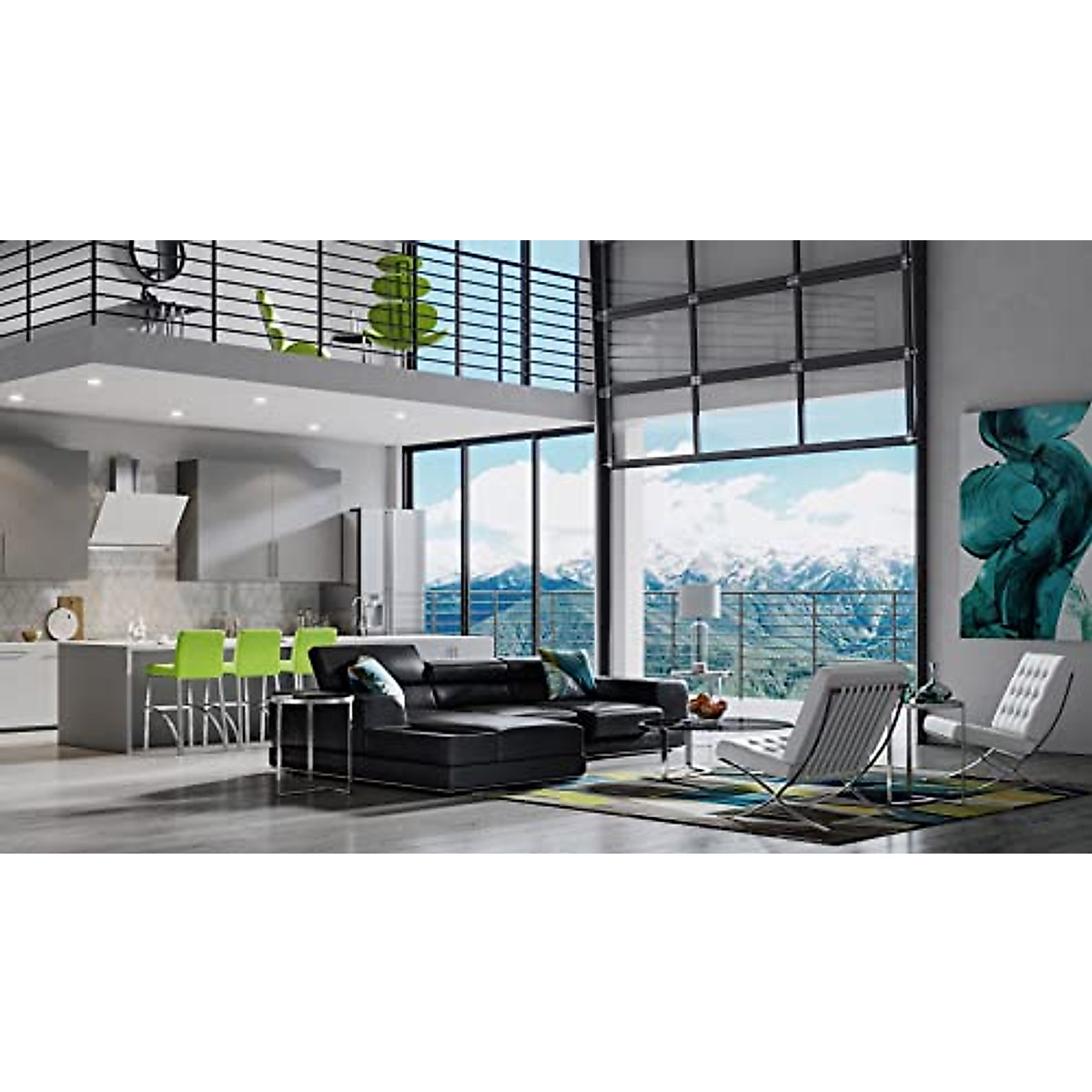 ZURI Encore Black Leather L-Shaped Sectional with Adjustable Headrests - Left Chaise