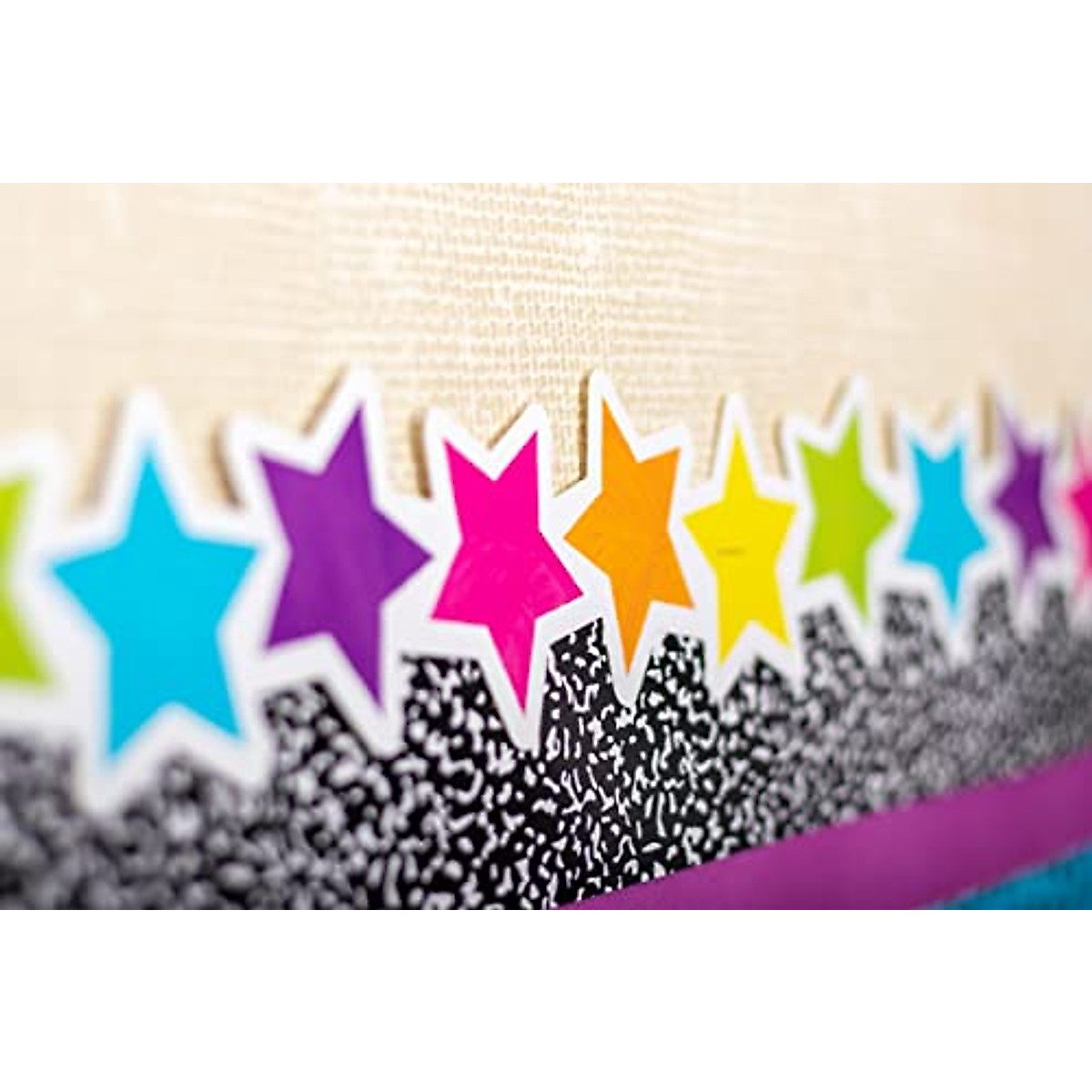 Teacher Created Resources Brights 4Ever Stars Die-Cut Border Trim, 35 Feet